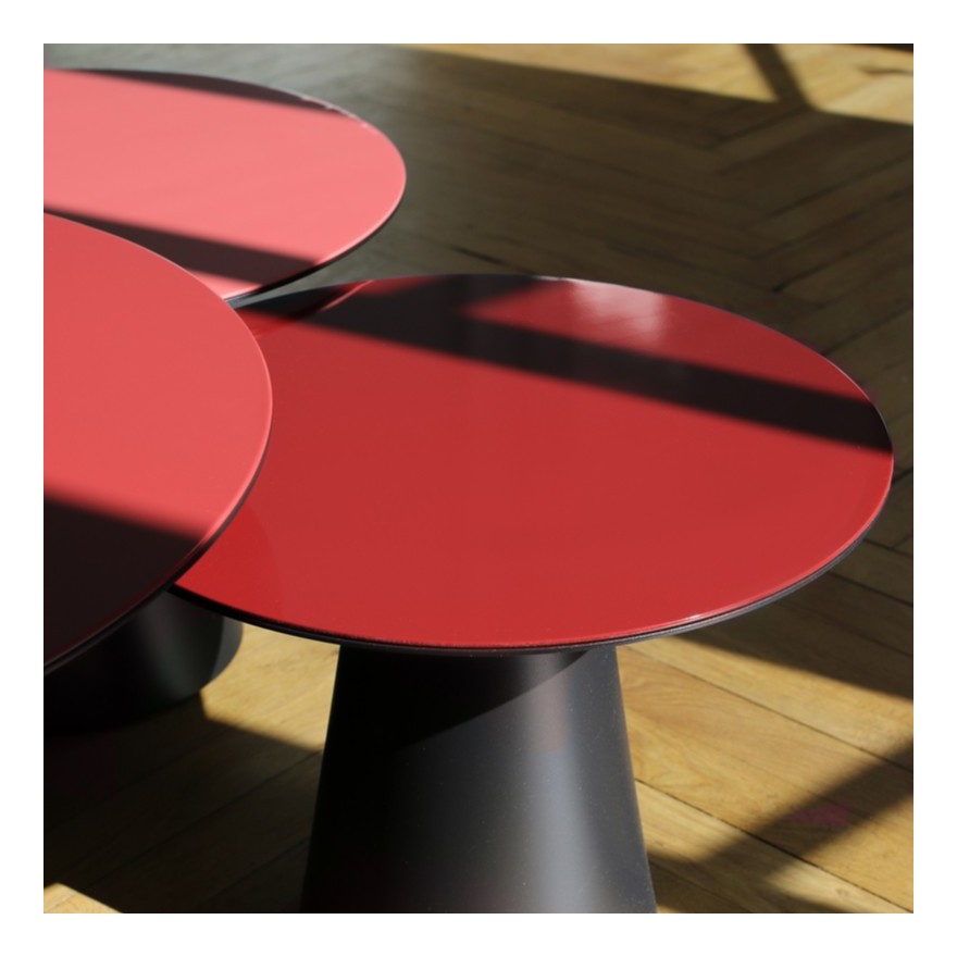 Tables basses rondes design et couleurs en métal Lombok BY Terre et Métal