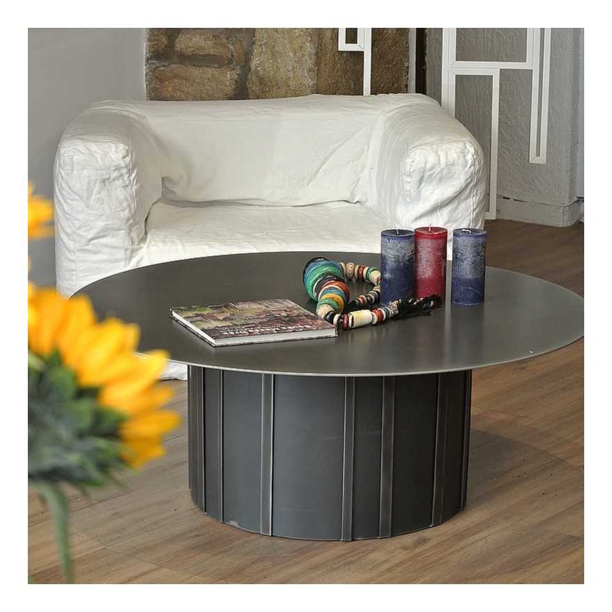 Table basse ronde en métal Bamako sur-mesure I Terre et Métal I