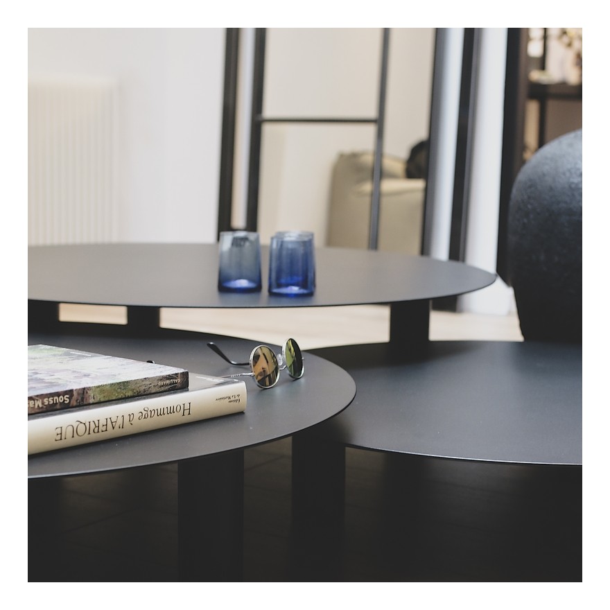 LES 3 TABLES BASSES RONDES EN METAL - BORA-BORA