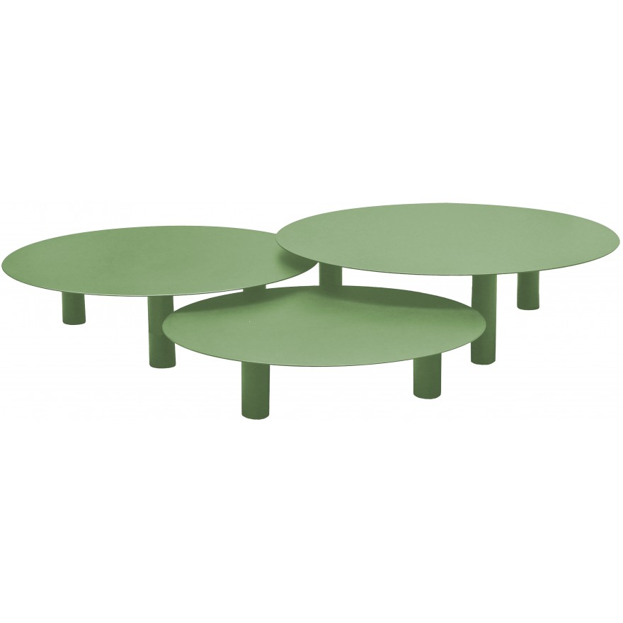LES 3 TABLES BASSES RONDES EN METAL - BORA-BORA